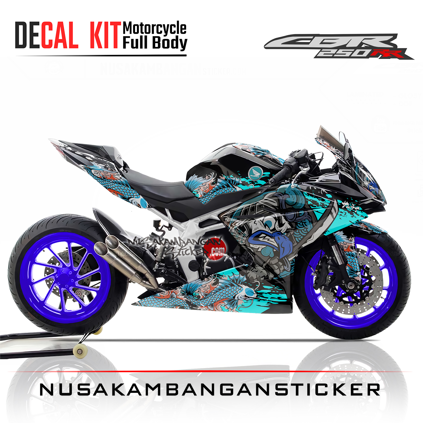 Decal CBR 250 RR – Garuda Black blue – Nusakambangan Sticker
