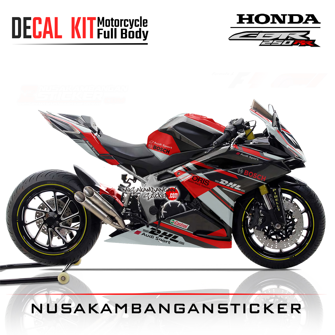 Decal Sticker Honda CBR 250 RR – Bosch Black Stiker Full Body ...