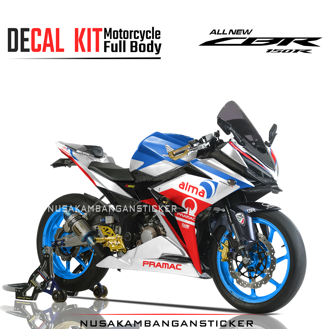 DECAL STICKER KIT HONDA CBR 150 R ALL NEW – LIVERI ALMA PRAMAC ...