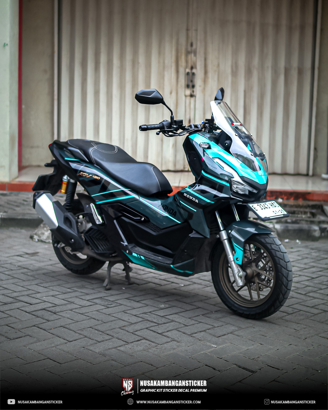 DECAL KIT STICKER HONDA ADV 160 ABU ABU KOMBINASI LIST BIRU TOSCA ...